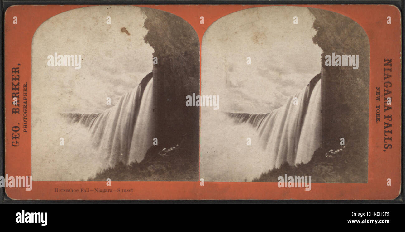 Horseshoe Fall, Niagara, sunset, by Barker, George, 1844 1894 Stock Photo - Alamy