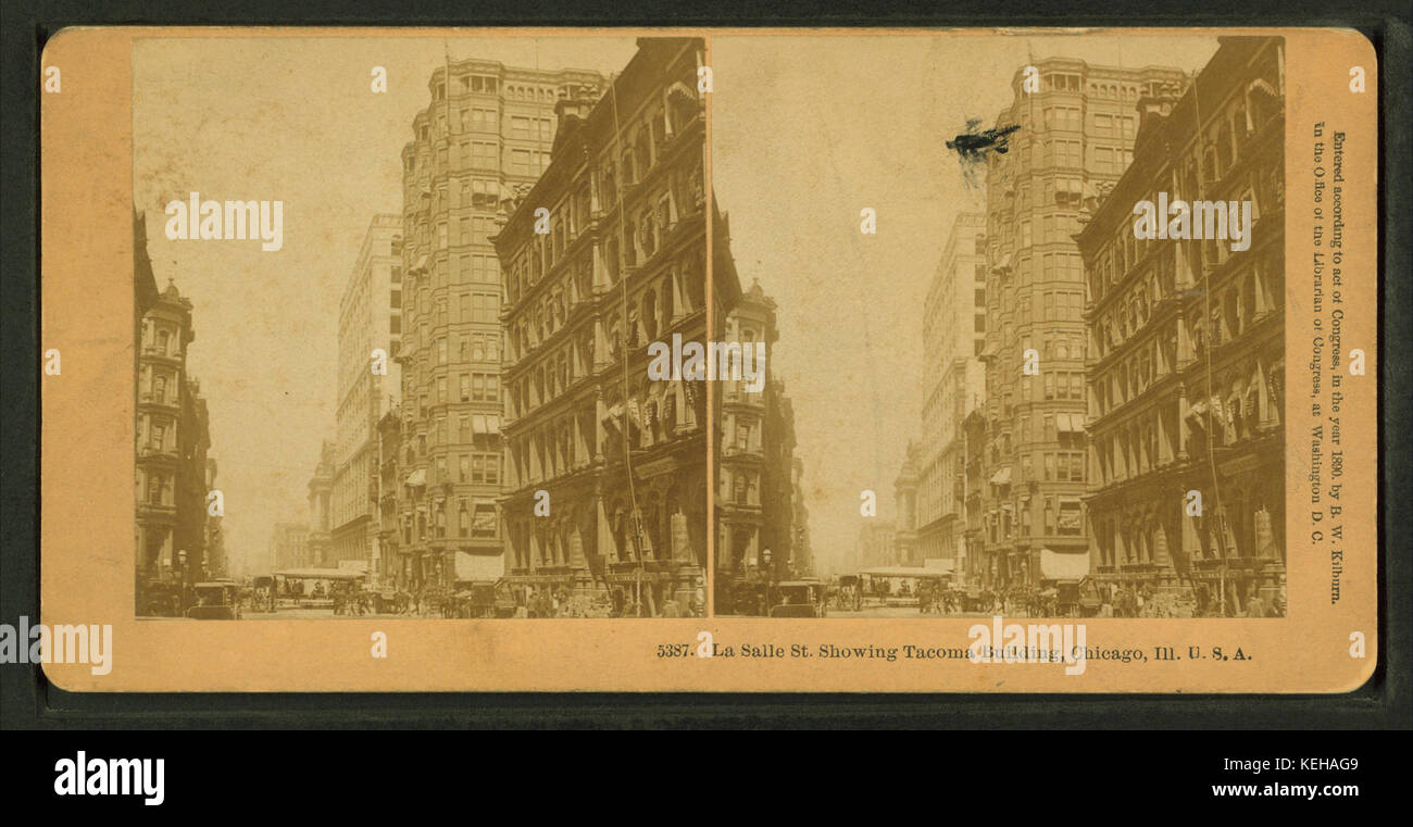La Salle Street, showing Tacoma building, Chicago, Ill., U.S.A, by ...