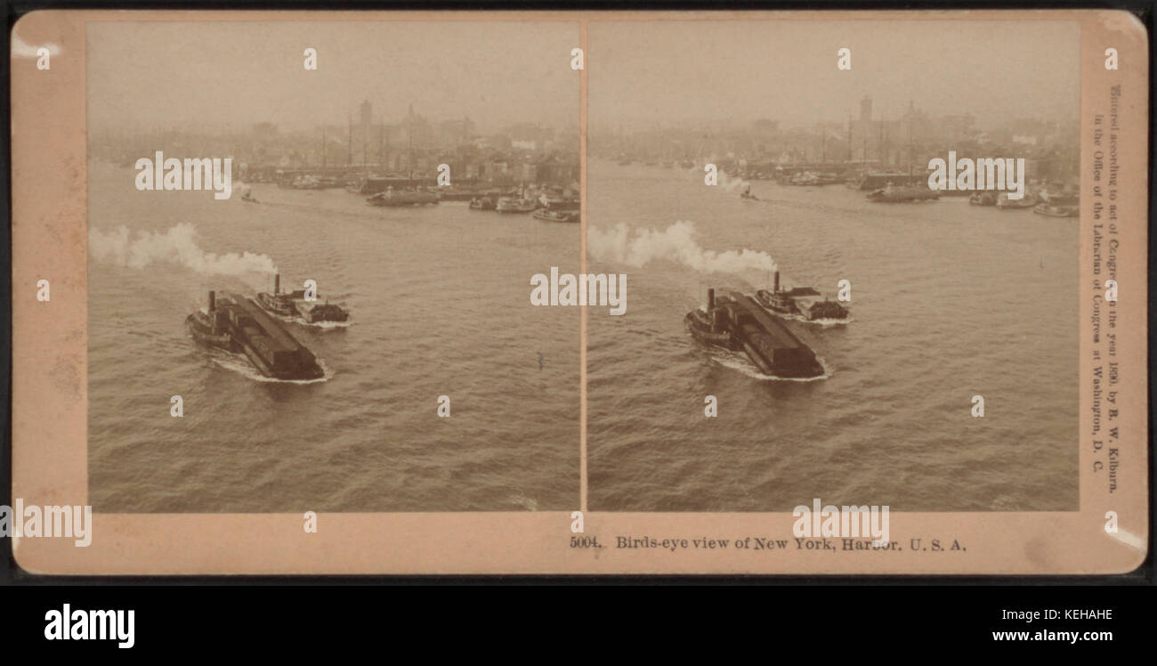 Bird's eye view of New York Harbor, U.S.A, by Kilburn, B. W. (Benjamin ...