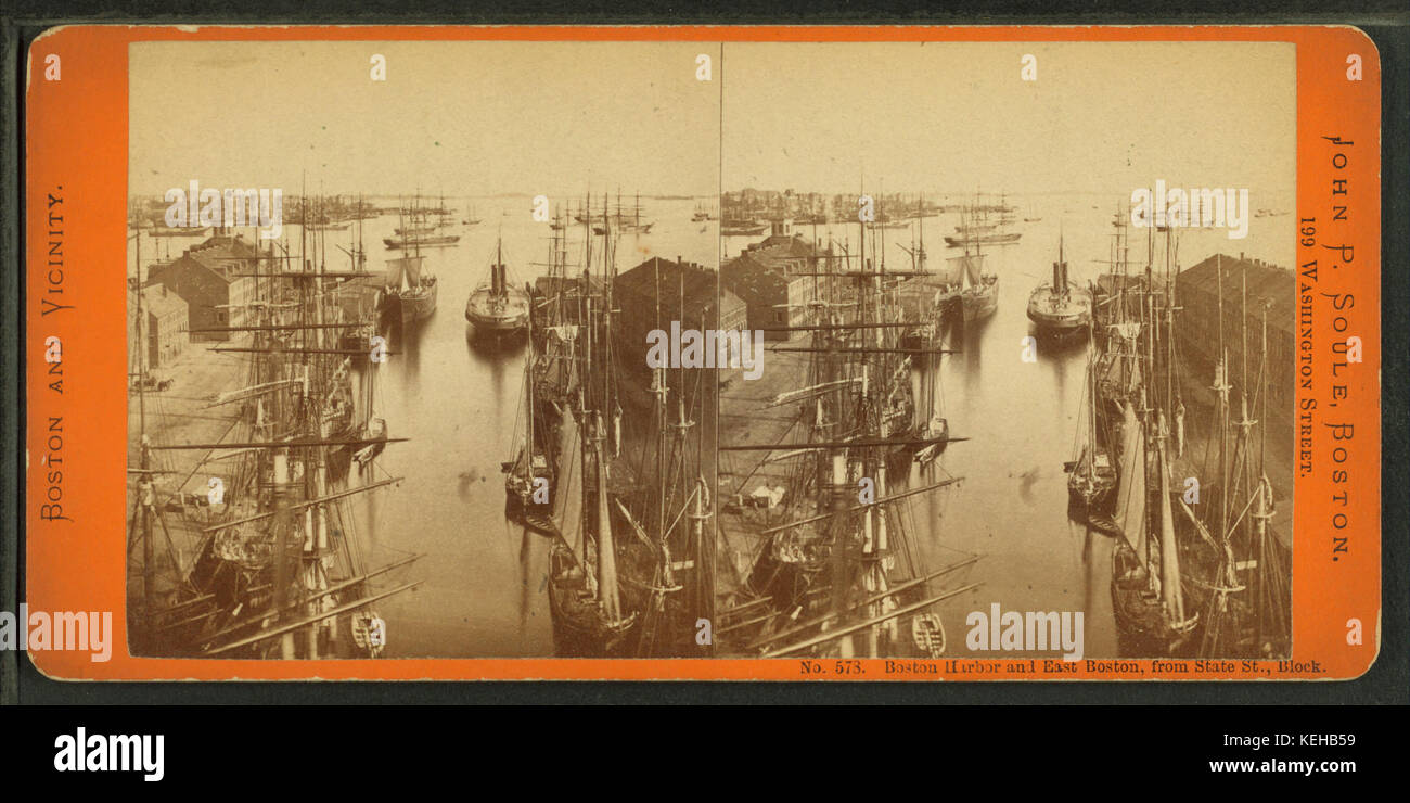 Boston harbor and East Boston from State St. block, by Soule, John P ...