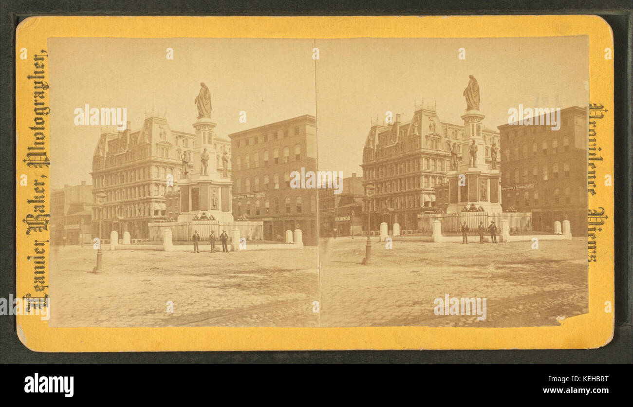 Monument Square, by Leander Baker Stock Photo - Alamy