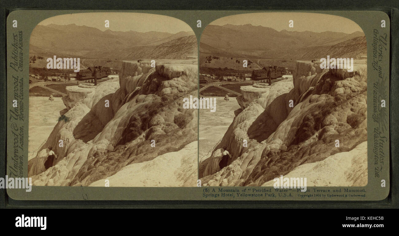 A Mountain of 'Petrified Water' Pulpit Terrace and Mammoth Spring Hotel ...