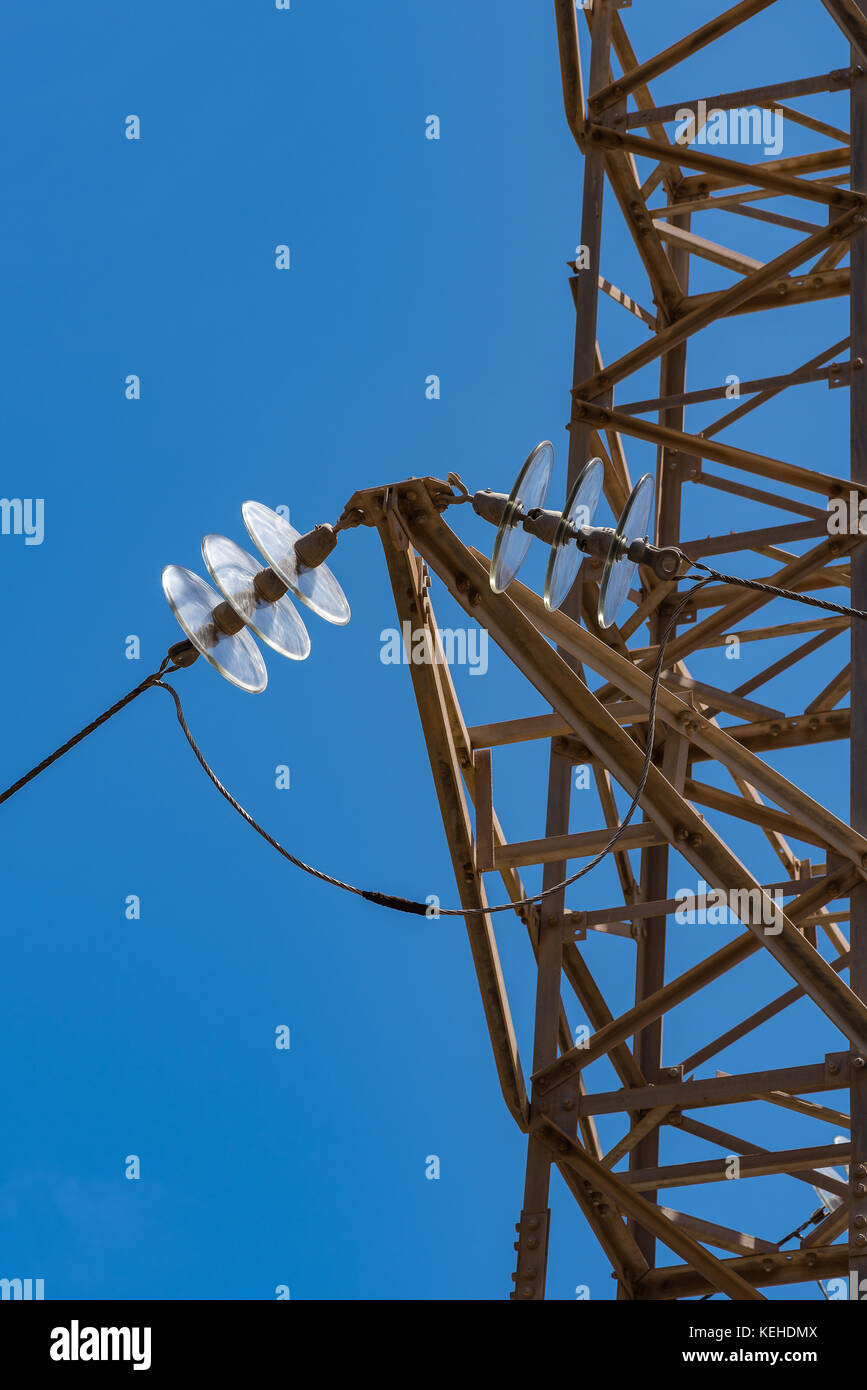 Detail of a electricity pylon Stock Photo - Alamy