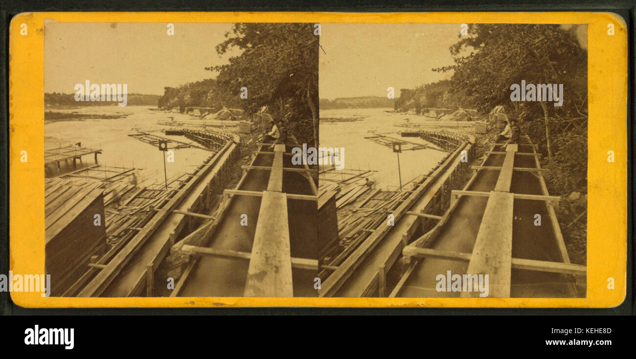 Board sluice at the Falls of St. Anthony, by Upton, B. F. (Benjamin ...