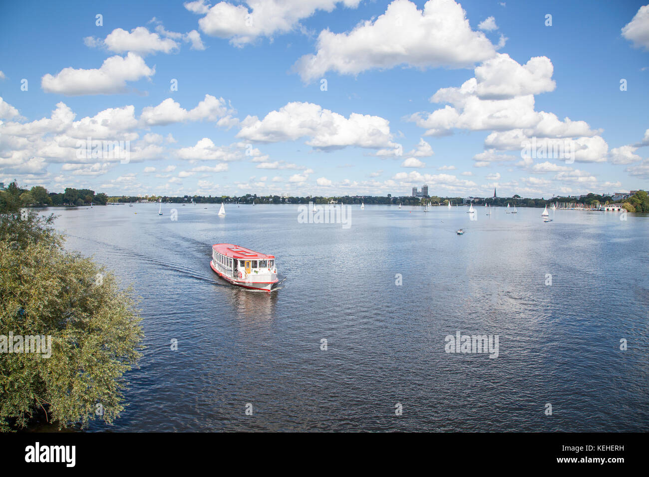 Passenger boat on the Alster river in Hamburg, Germany Stock Photo - Alamy