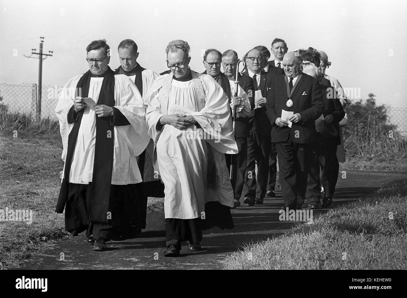 Members of the clergy and officals consecrating a burial ground on a ...