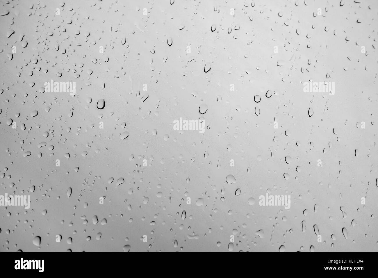 Raindrops, water drop, steam shower, on window in b&w tone that show ...