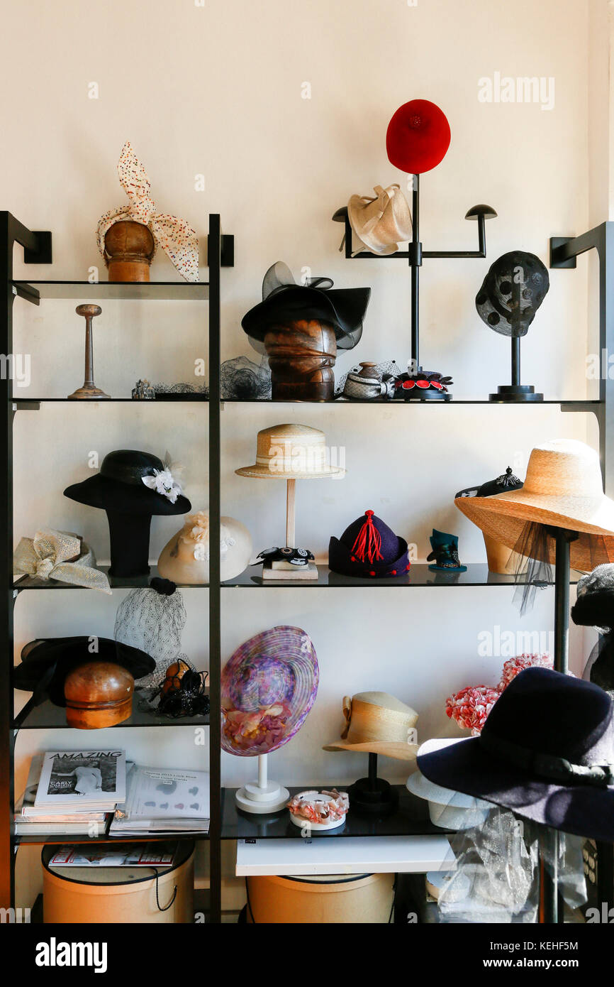 Hats in retail store Stock Photo - Alamy
