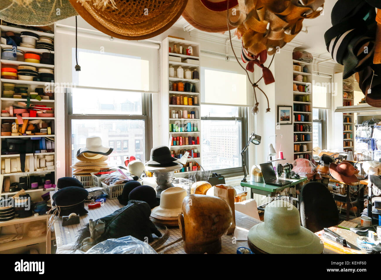 Hats in retail store Stock Photo - Alamy