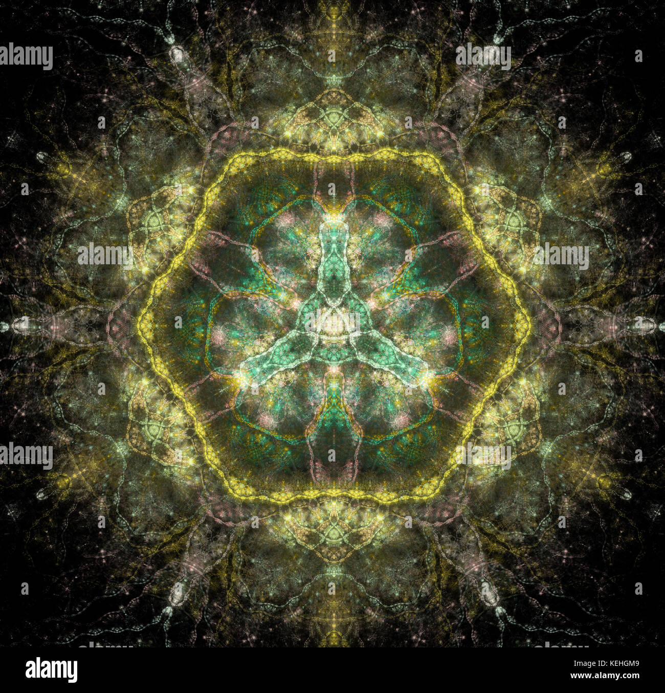 A kaleidoscopic mandala representing the truth and impermanence of ...