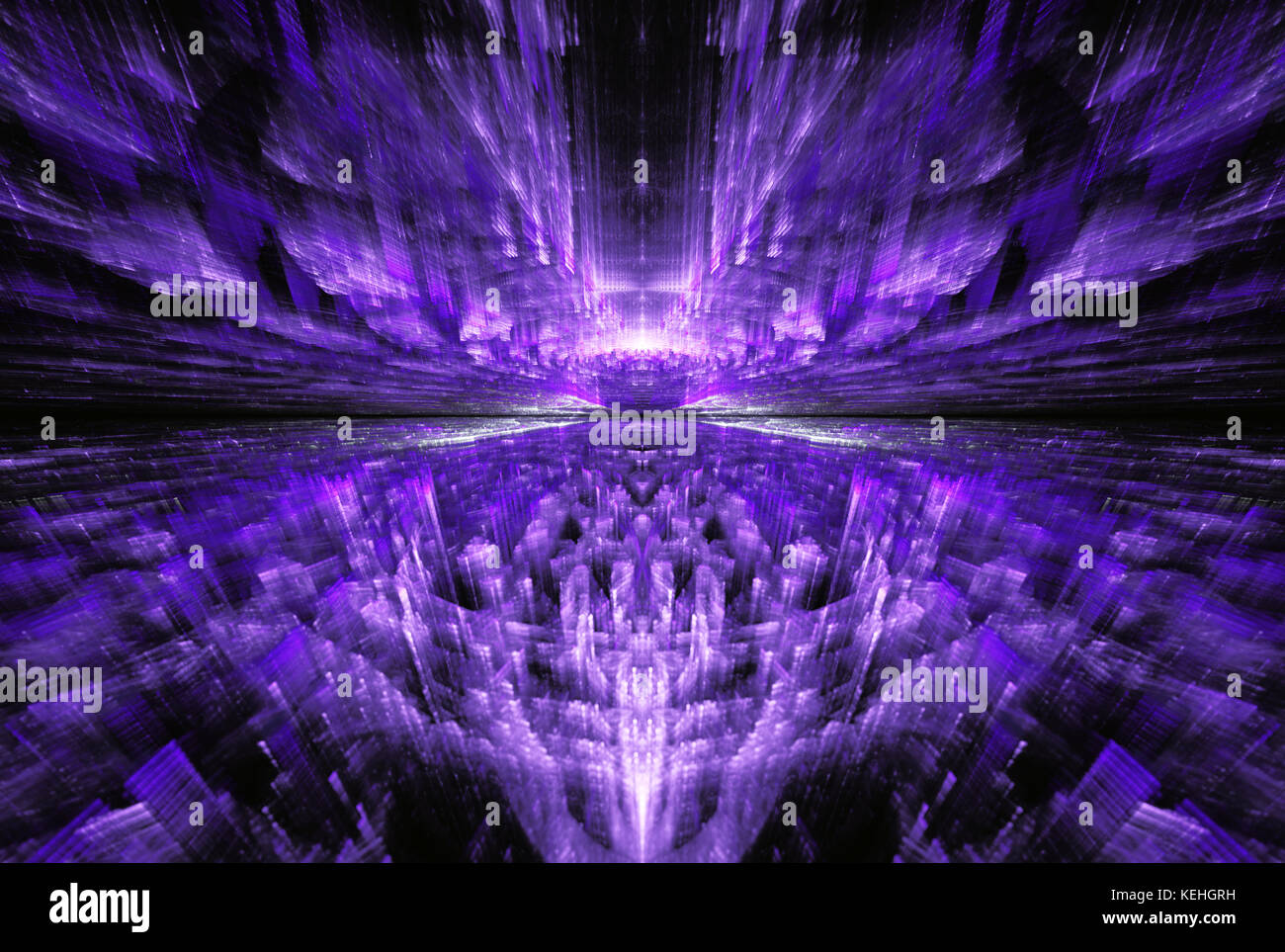 The interior of a vast, futuristic metropolis built underground Stock ...