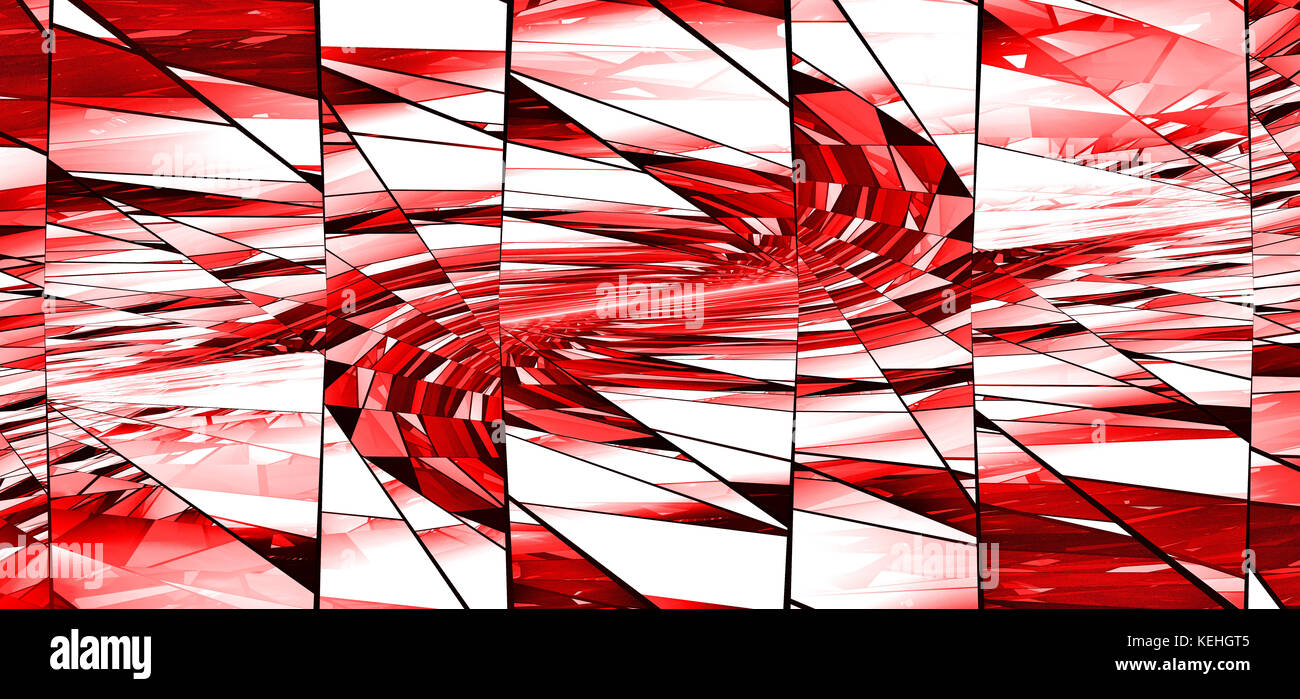 A wild and beautiful fractal design in vibrant red and white Stock ...