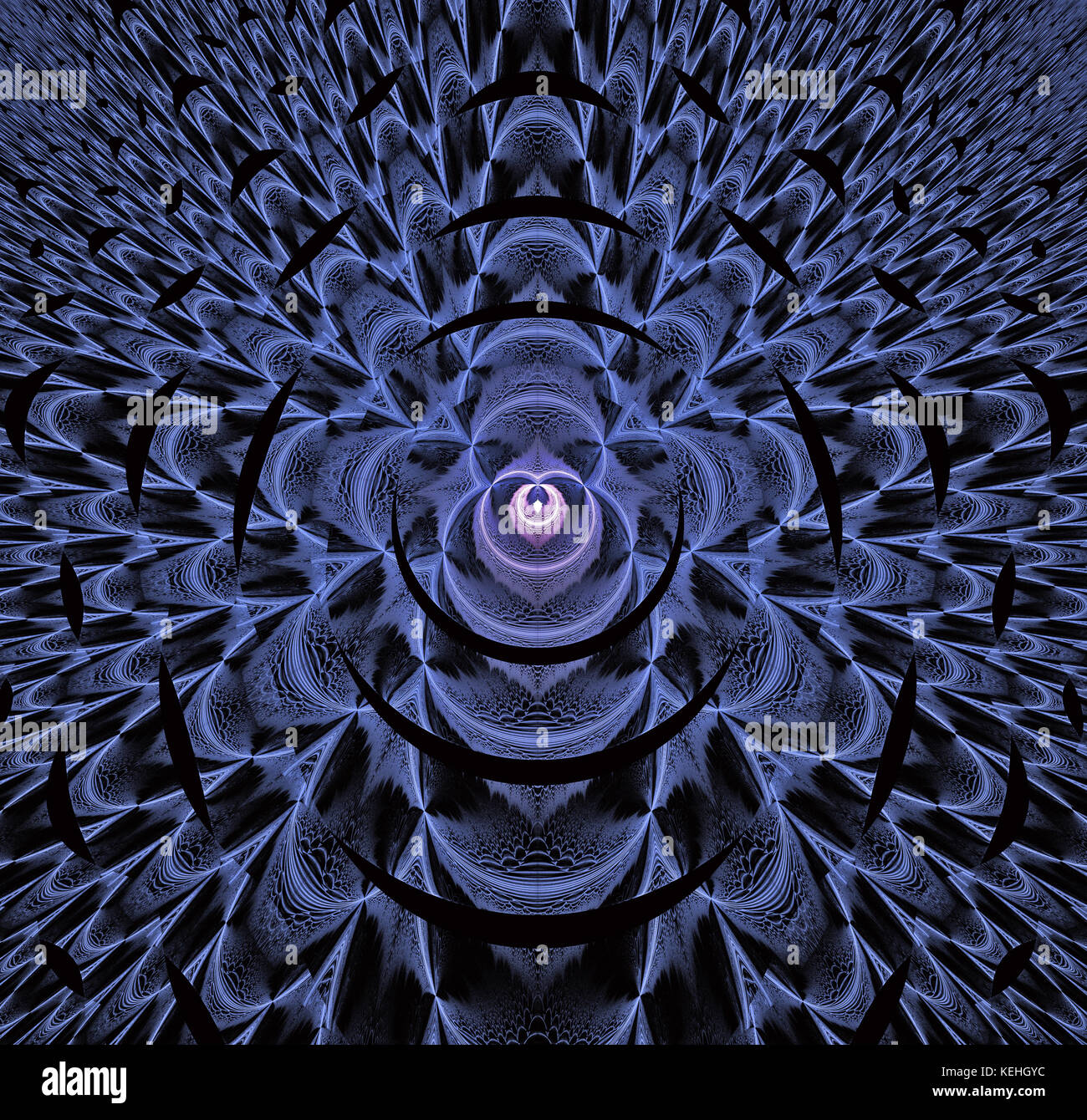 Fractal render showing waves of radiation emanating from a central ...