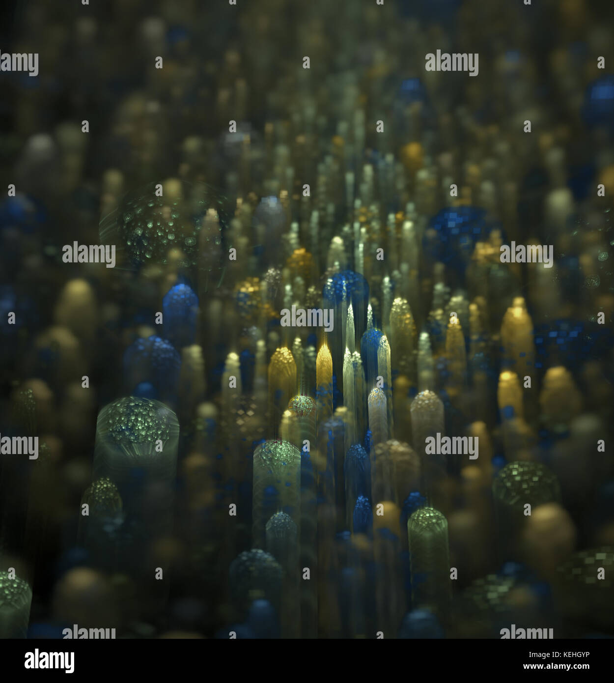 Strange ornamental bubbles at the bottom of an imaginary ocean Stock ...