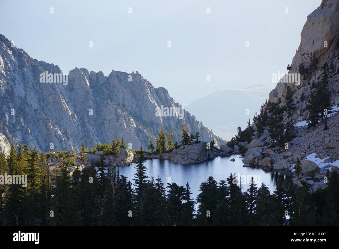 The Mount Whitney summit trail on an early summer morning Stock Photo ...