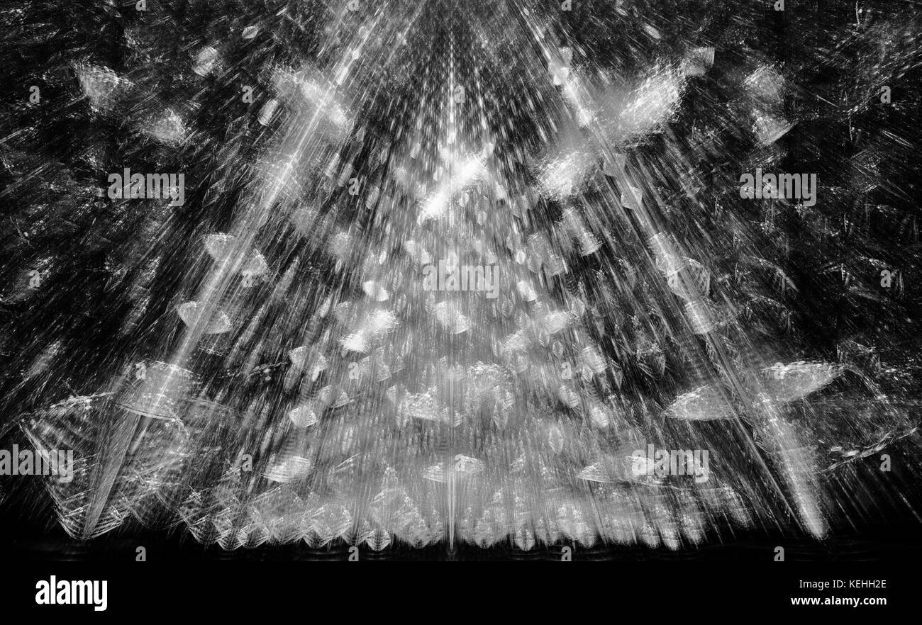 The view of an abstract and futuristic cathedral made entirely of glass ...