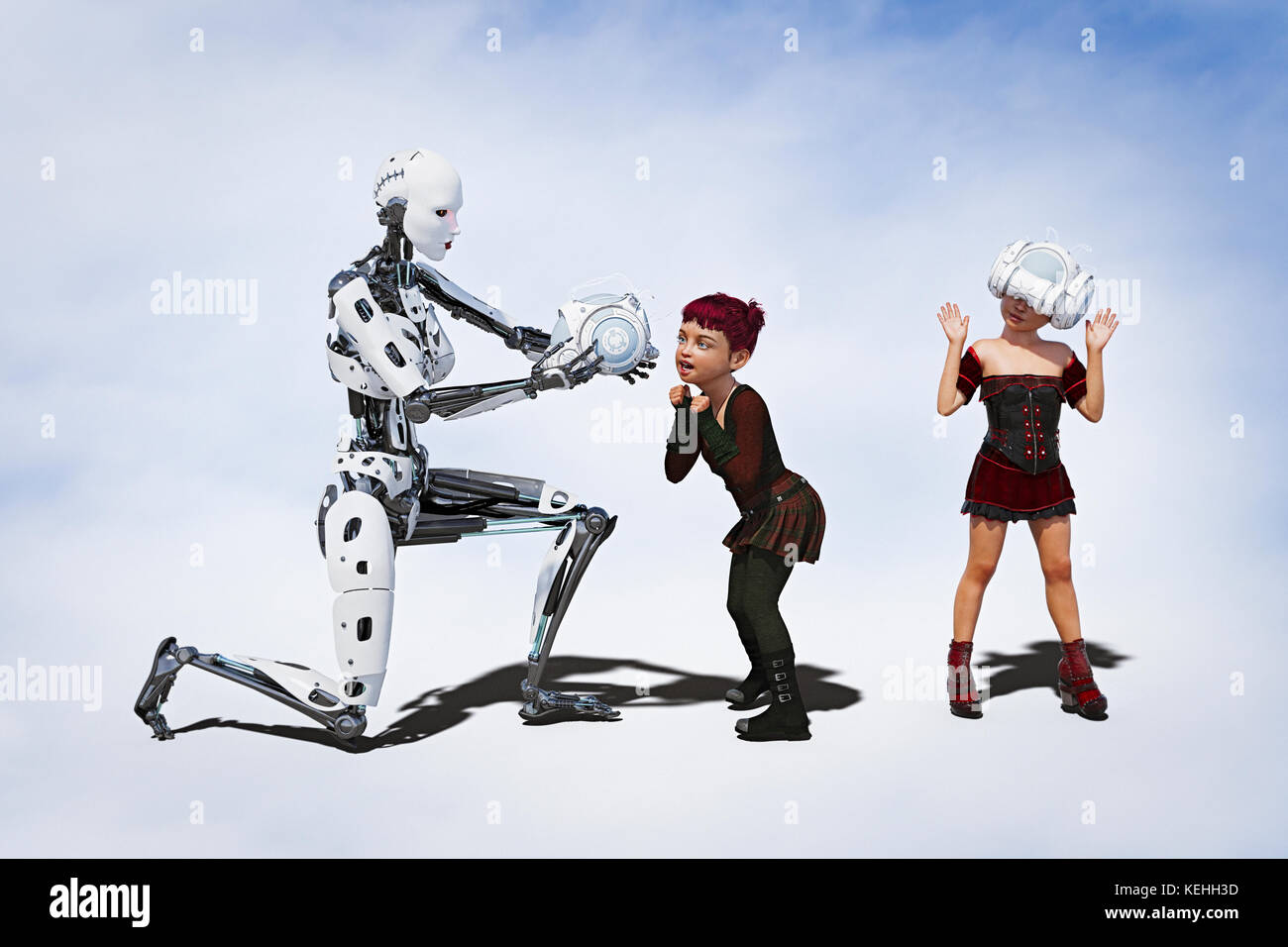 Girl* play* robot hi-res stock photography and images - Alamy