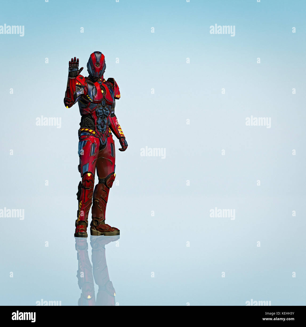 Futuristic robot posing and waving Stock Photo - Alamy
