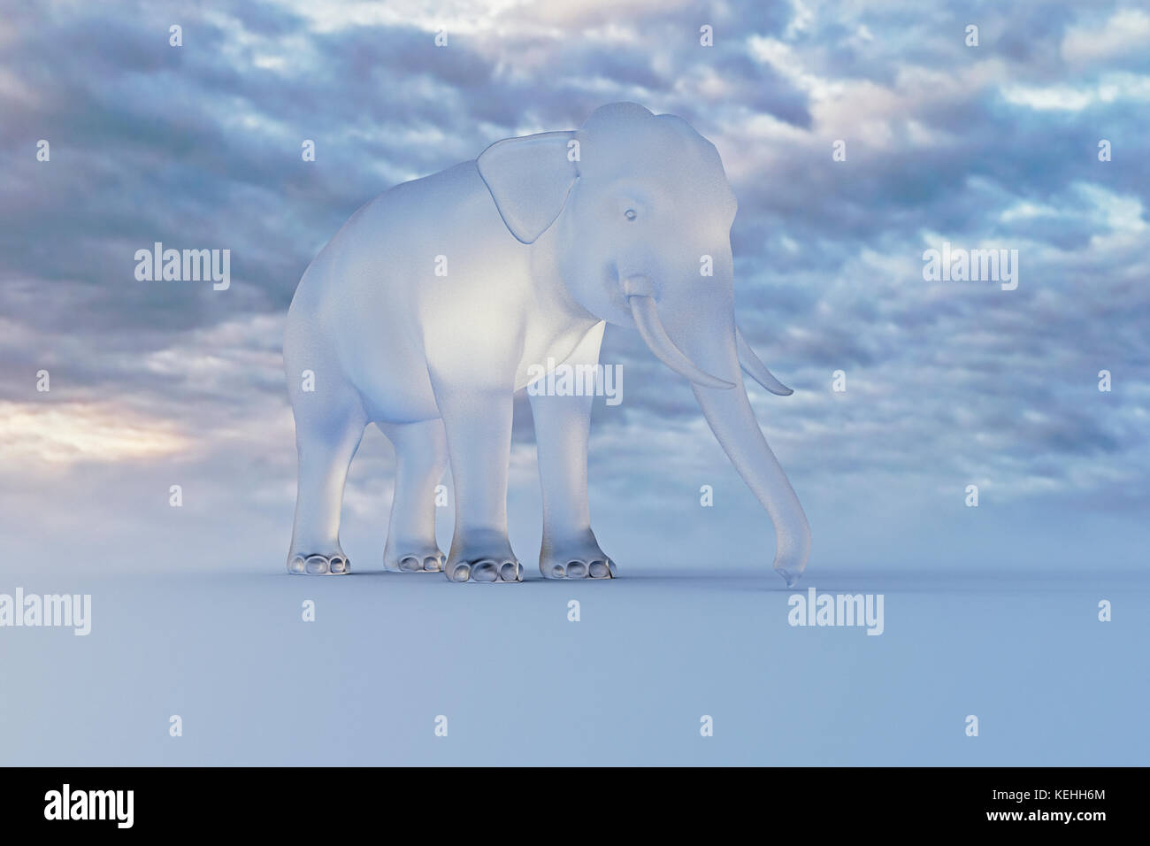 Glass elephant under clouds Stock Photo - Alamy
