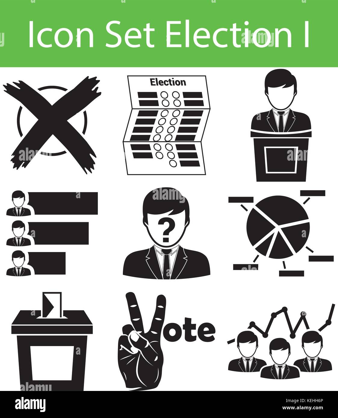 Icon Set Election I with 9 icons for the creative use in graphic design ...