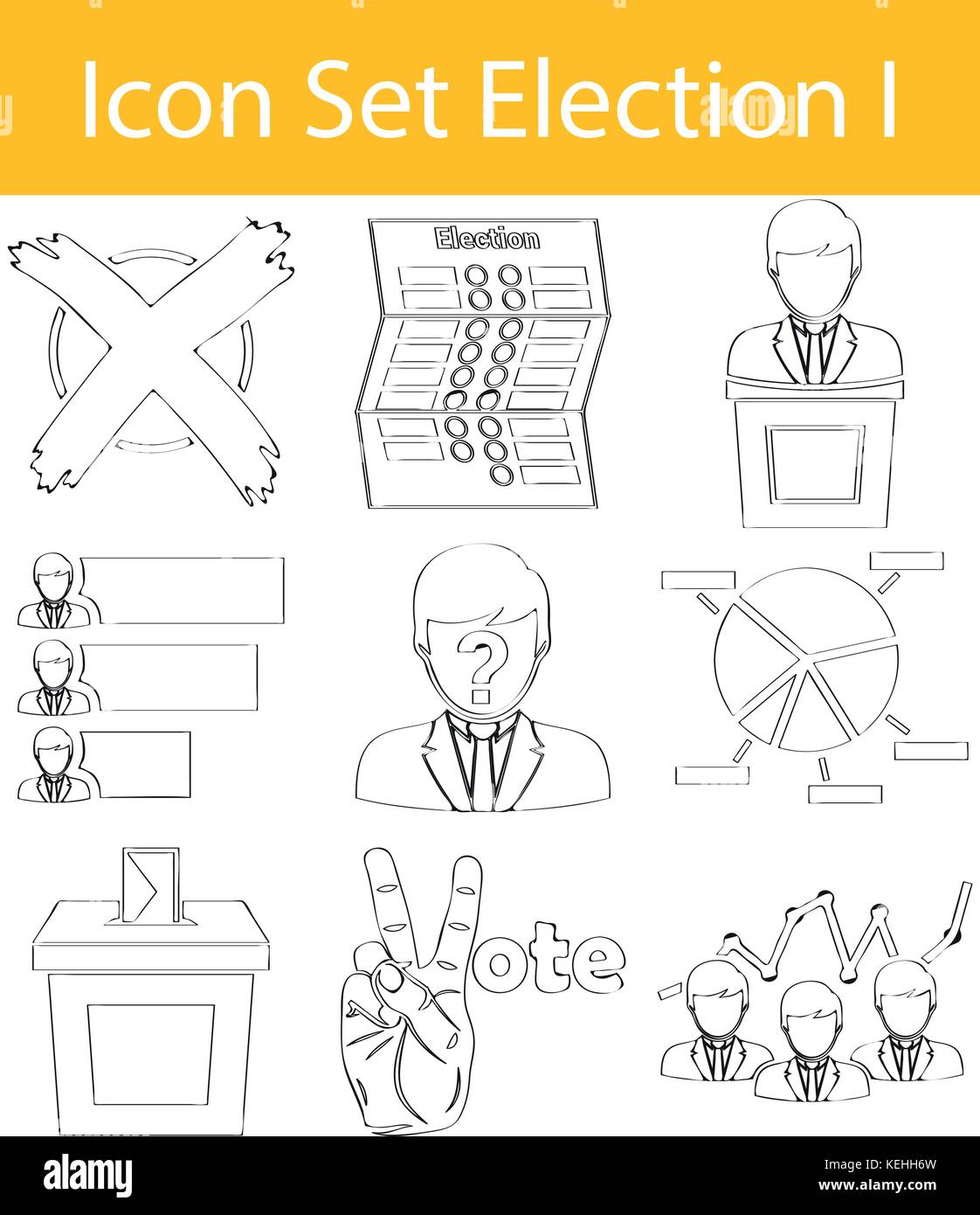 Ballot box line drawing hi-res stock photography and images - Alamy