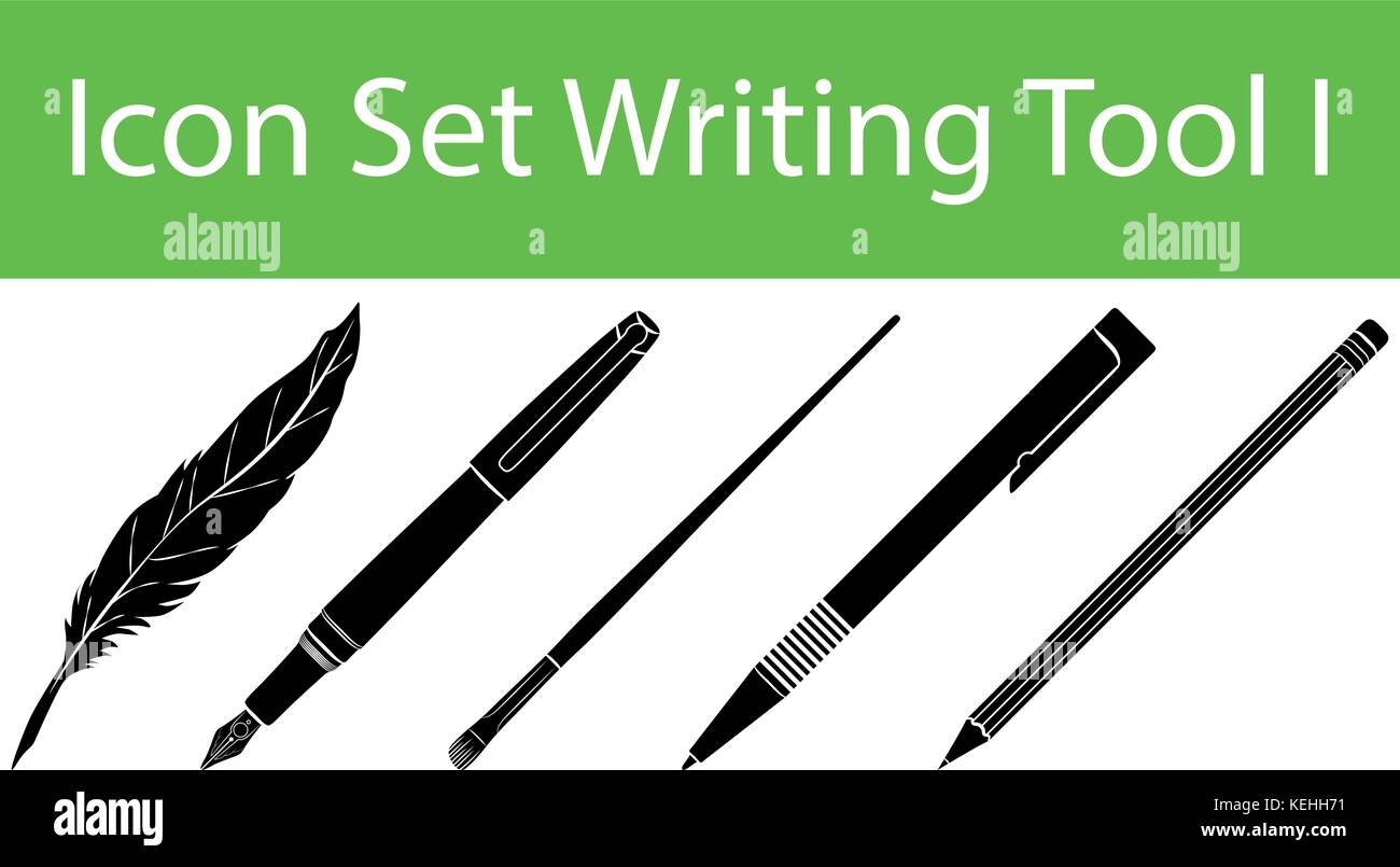 Icon Set Writing Tool I with 5 icons for the creative use in graphic ...