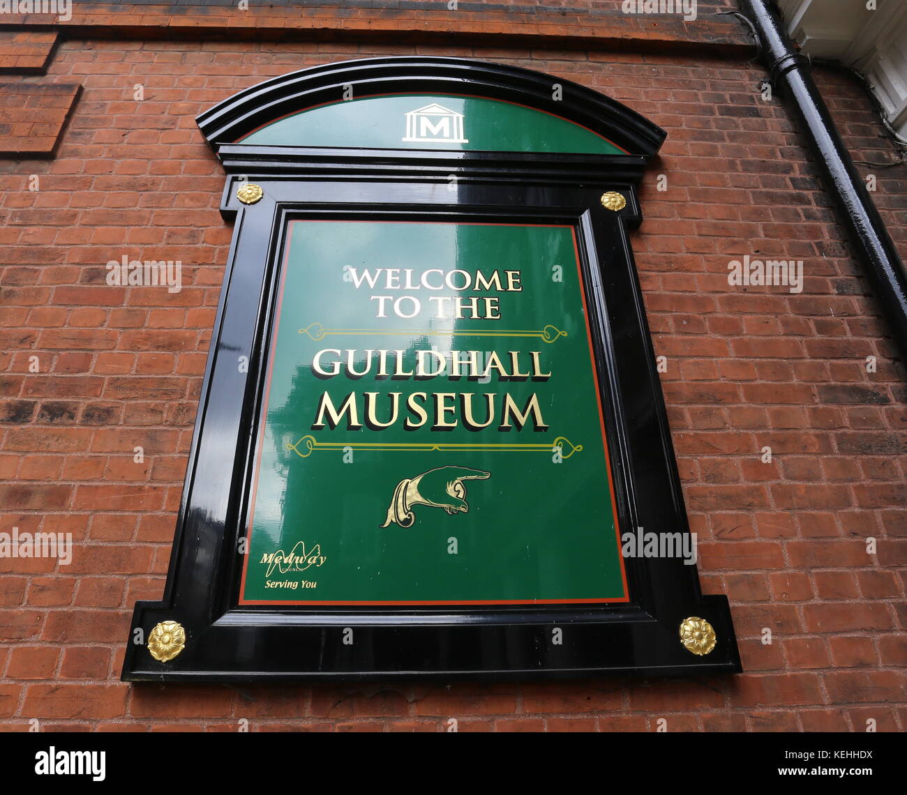 Sign for Guildhall Museum Rochester Kent UK October 2017 Stock Photo ...