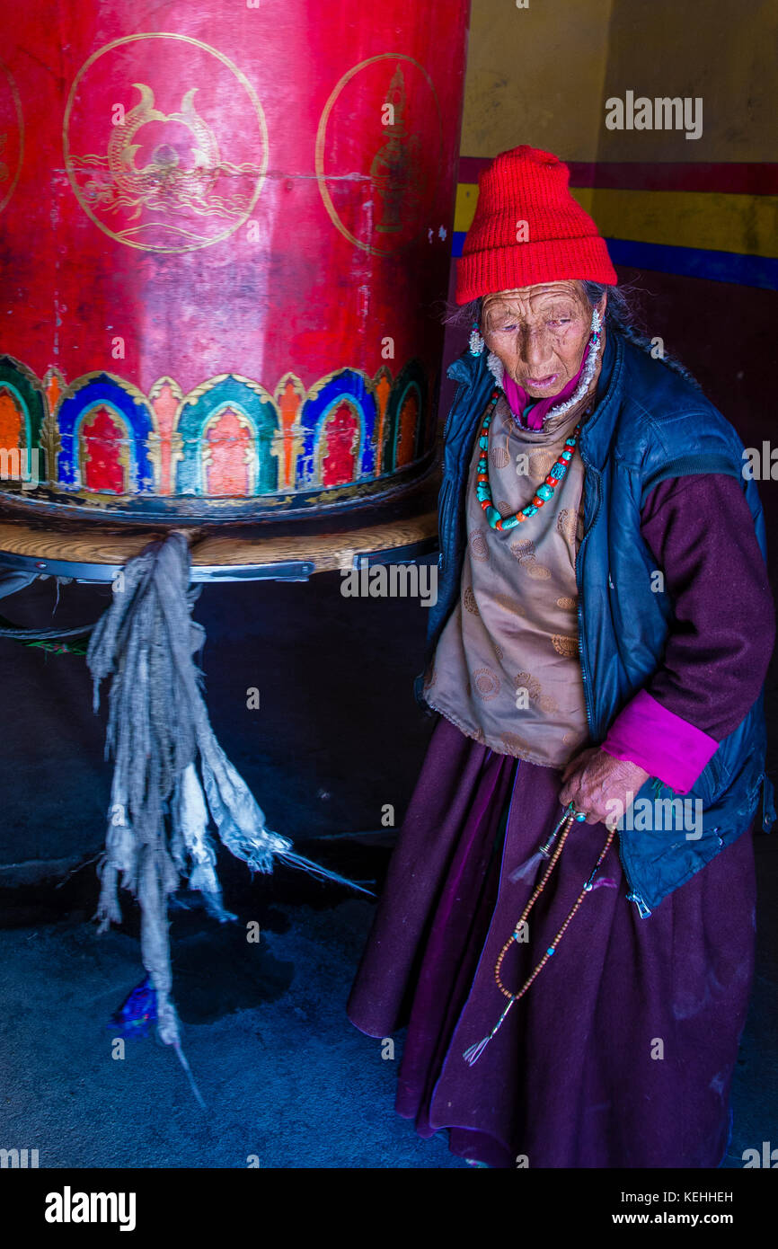 Portraite of Ladakhi woman during the Ladakh Festival in Leh India ...