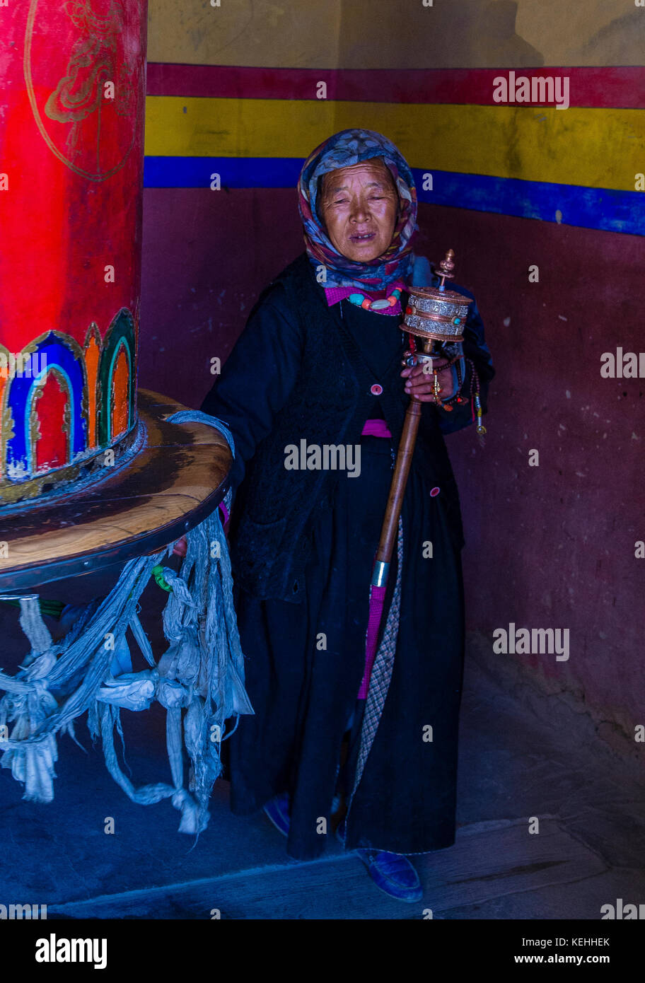 Portraite of Ladakhi woman during the Ladakh Festival in Leh India ...