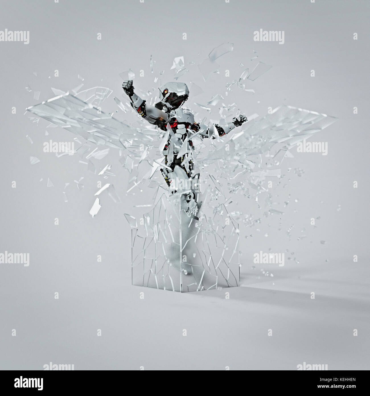 Man shattering digital hi-res stock photography and images - Alamy