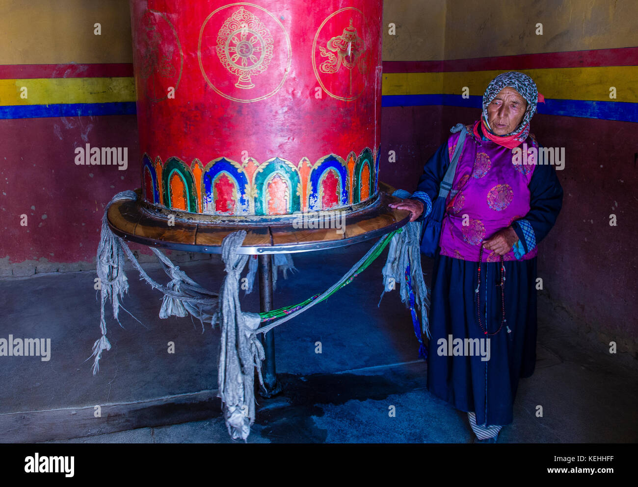 Portraite of Ladakhi woman during the Ladakh Festival in Leh India ...