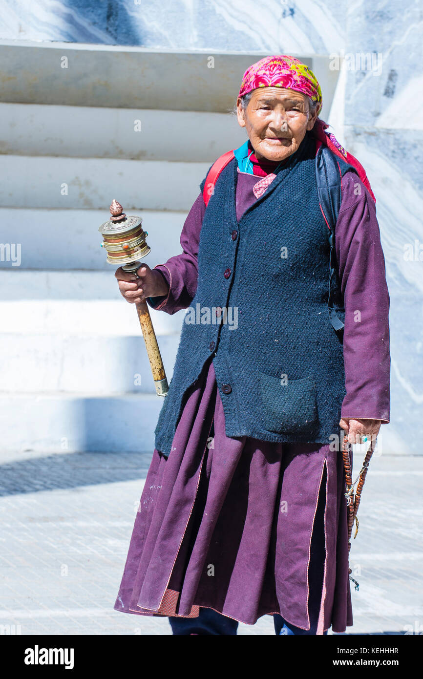 Portraite of Ladakhi woman during the Ladakh Festival in Leh India ...