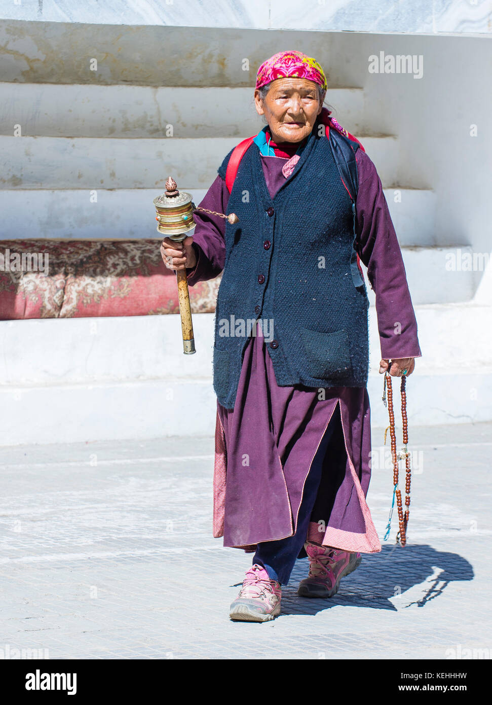 Portraite of Ladakhi woman during the Ladakh Festival in Leh India ...