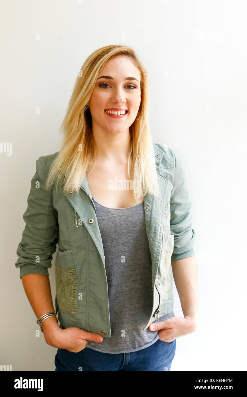 Lady three quarter jacket hi-res stock photography and images - Alamy