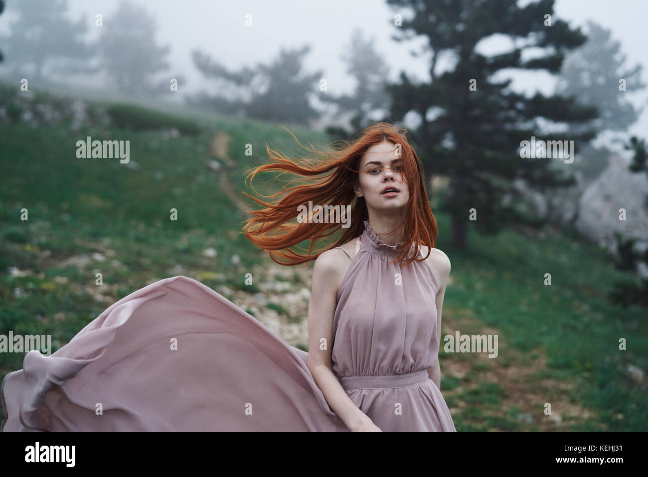 Dress blowing in wind hi-res stock photography and images - Alamy