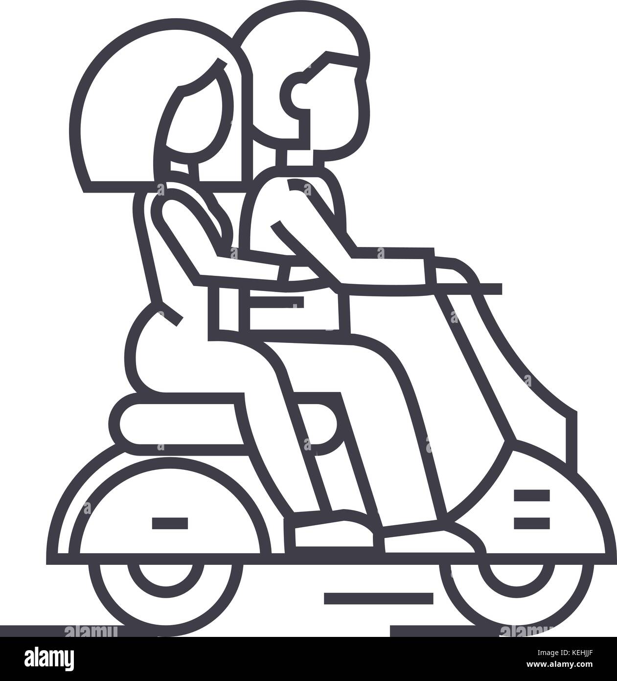 Romantic couple on motorbike Stock Vector Images - Alamy