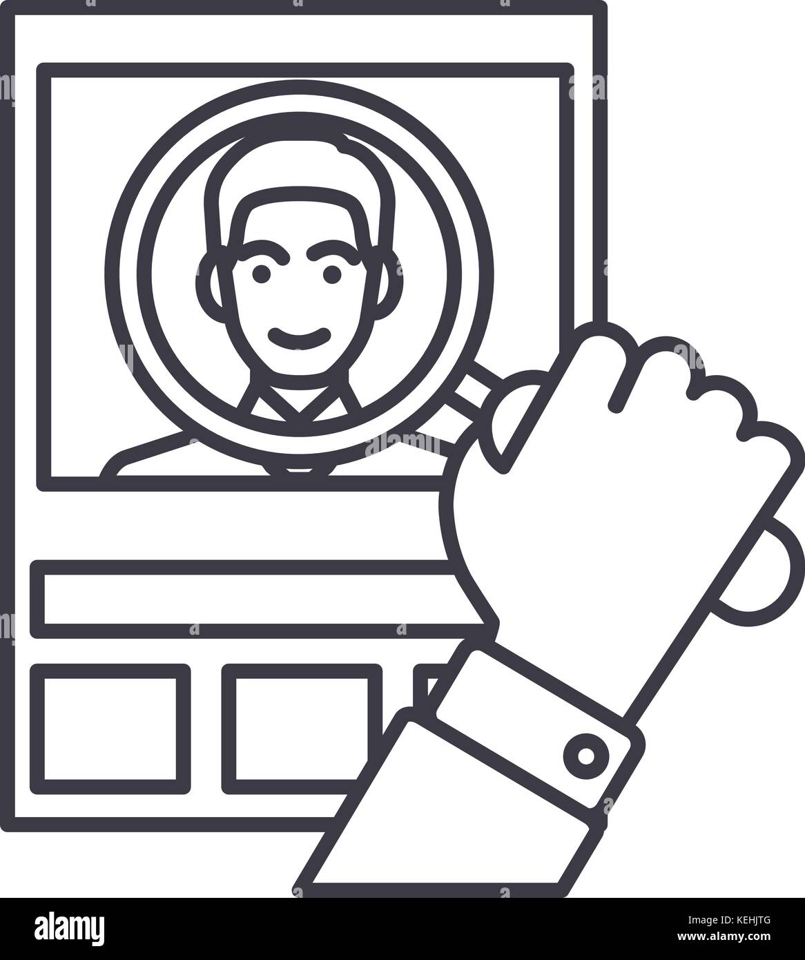 cv,human resources,personal vector line icon, sign, illustration on ...