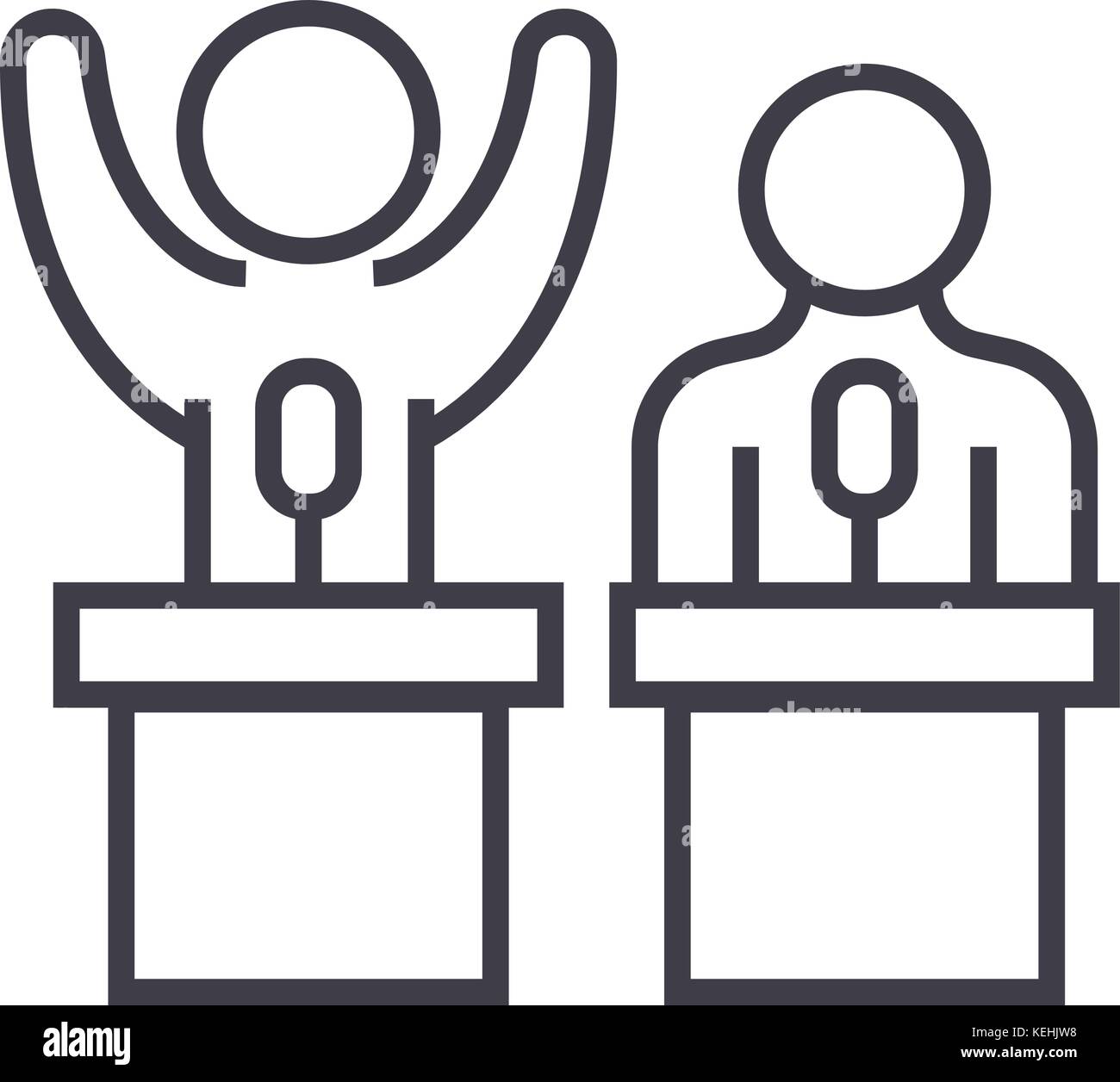 debates,lecture,cogency,persuasion vector line icon, sign, illustration ...