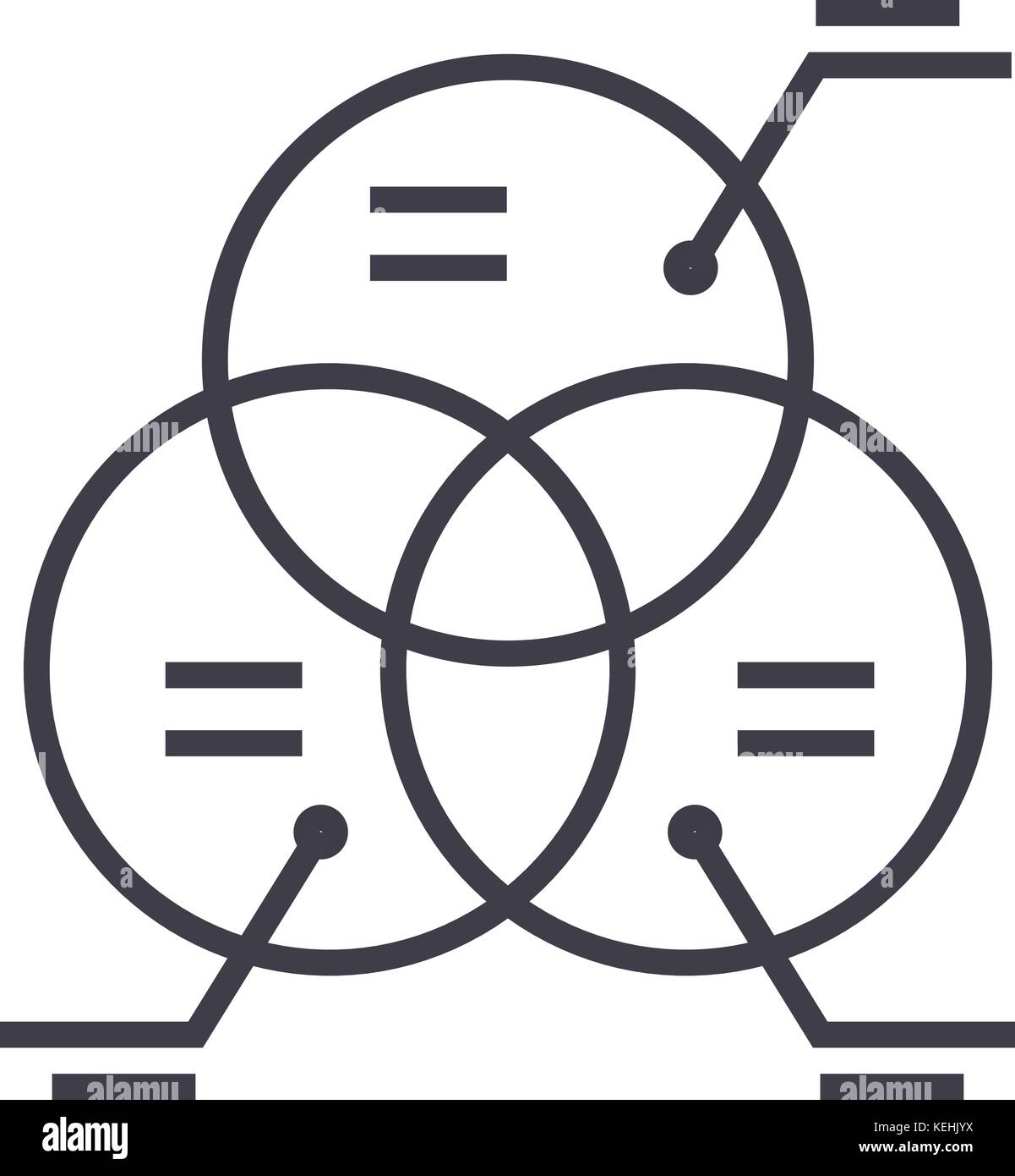 diagram, marketing,circle parts vector line icon, sign, illustration on ...