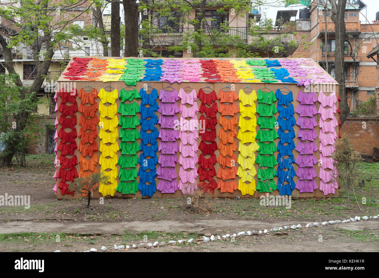 Colorful art installation by Tayeba Begum Lipi, a Bangladeshi artist ...