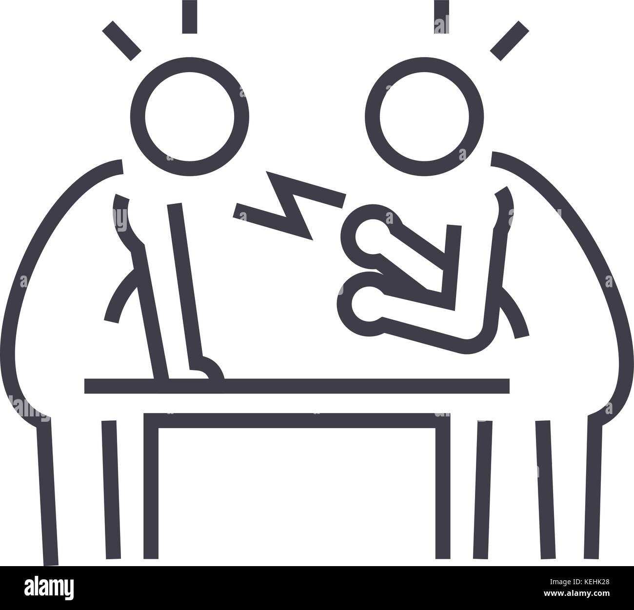 dispute,debate,conversation vector line icon, sign, illustration on ...