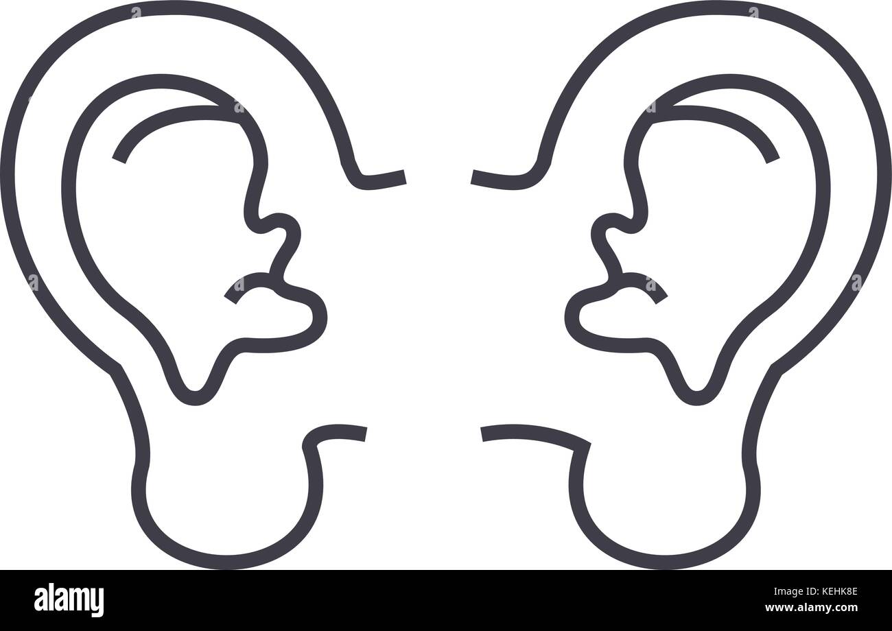 2 Ears Clipart Black And White