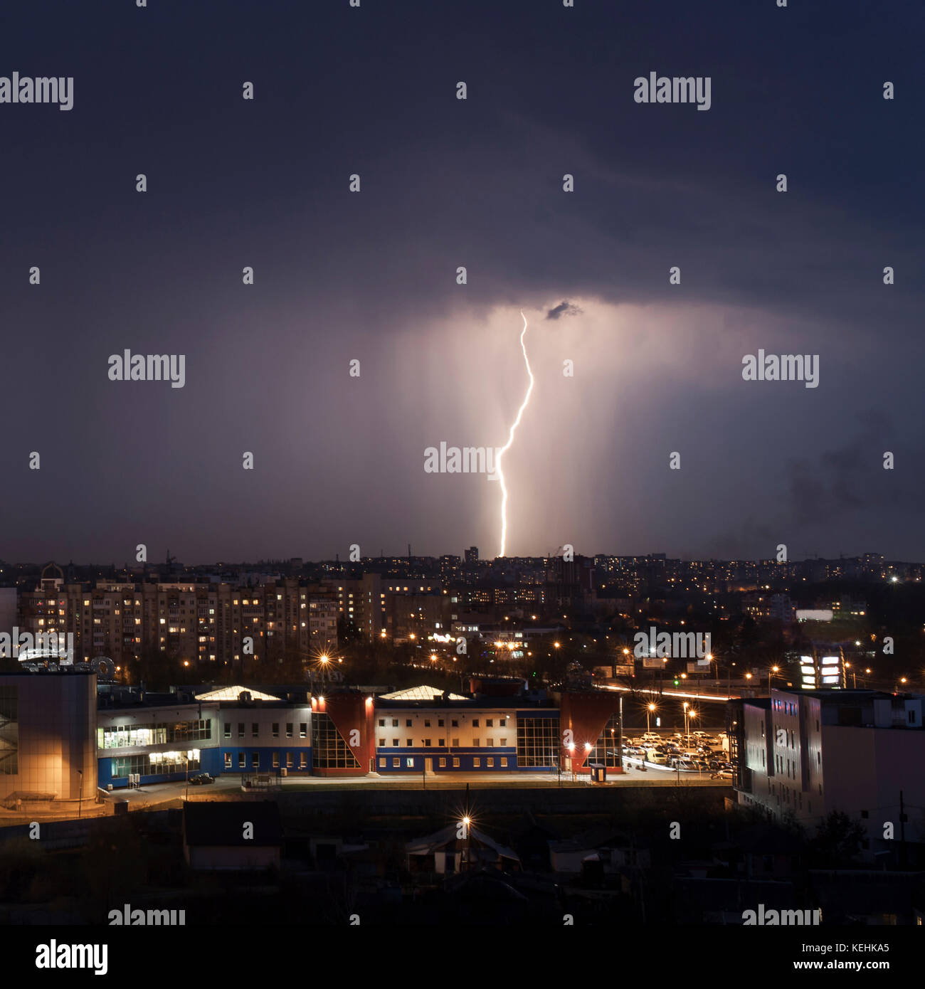 Lightning in sky view from hi-res stock photography and images - Alamy