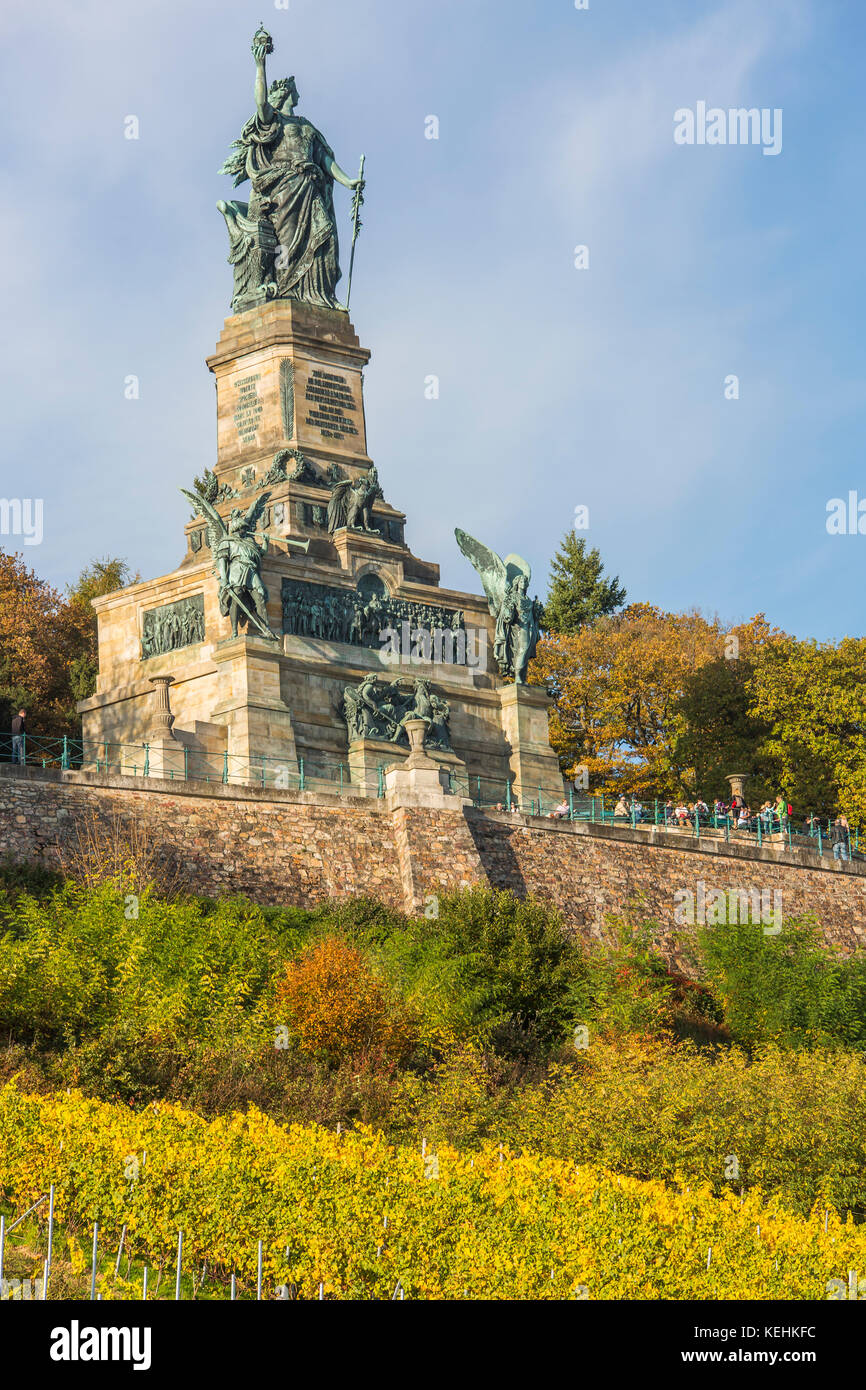 Rüdesheim am Rhein, wine making town in Germany, Niederwald monument ...