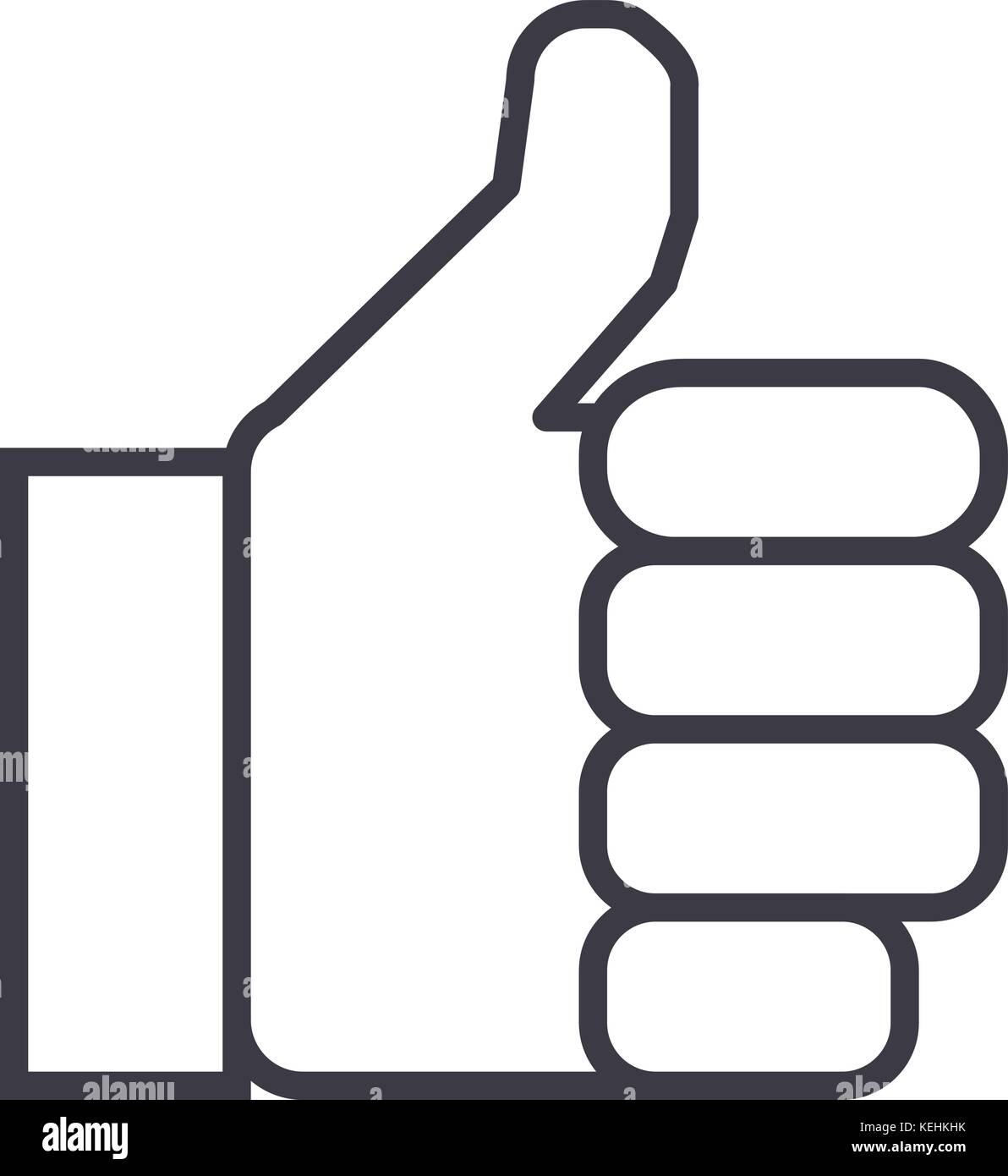 finger up vector line icon, sign, illustration on background, editable ...