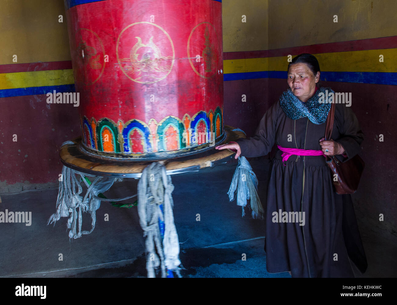 Portraite of Ladakhi woman during the Ladakh Festival in Leh India ...