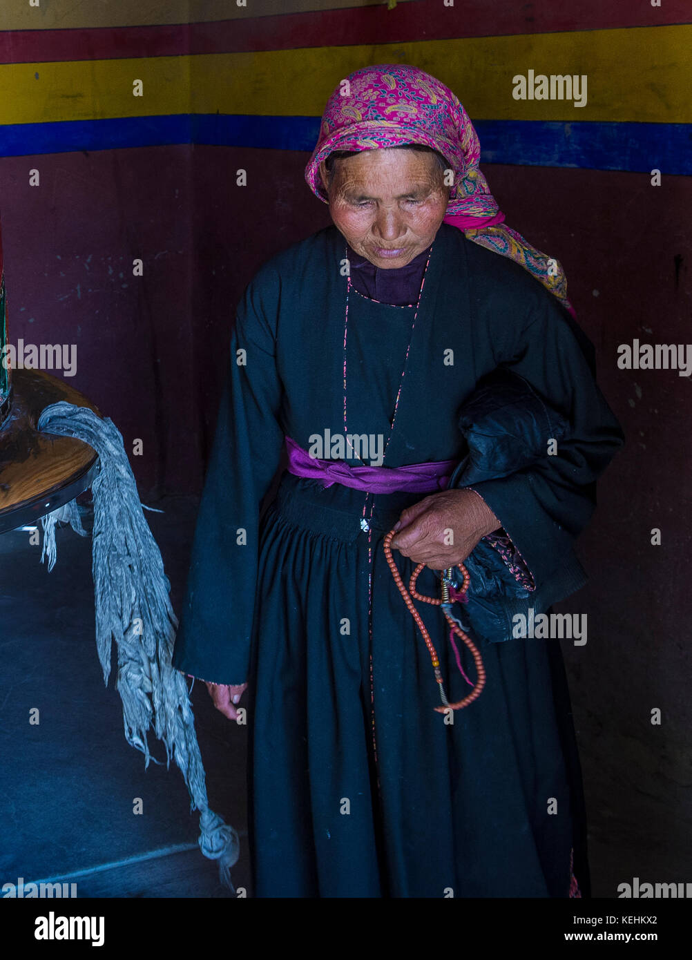 Portraite of Ladakhi woman during the Ladakh Festival in Leh India ...
