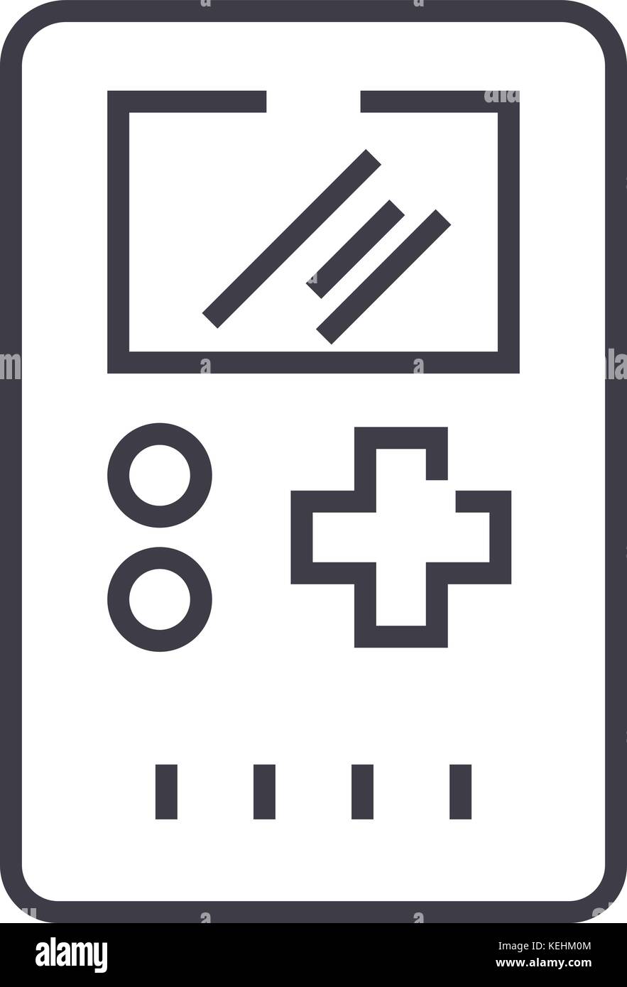 game console symbol vector line icon, sign, illustration on background ...