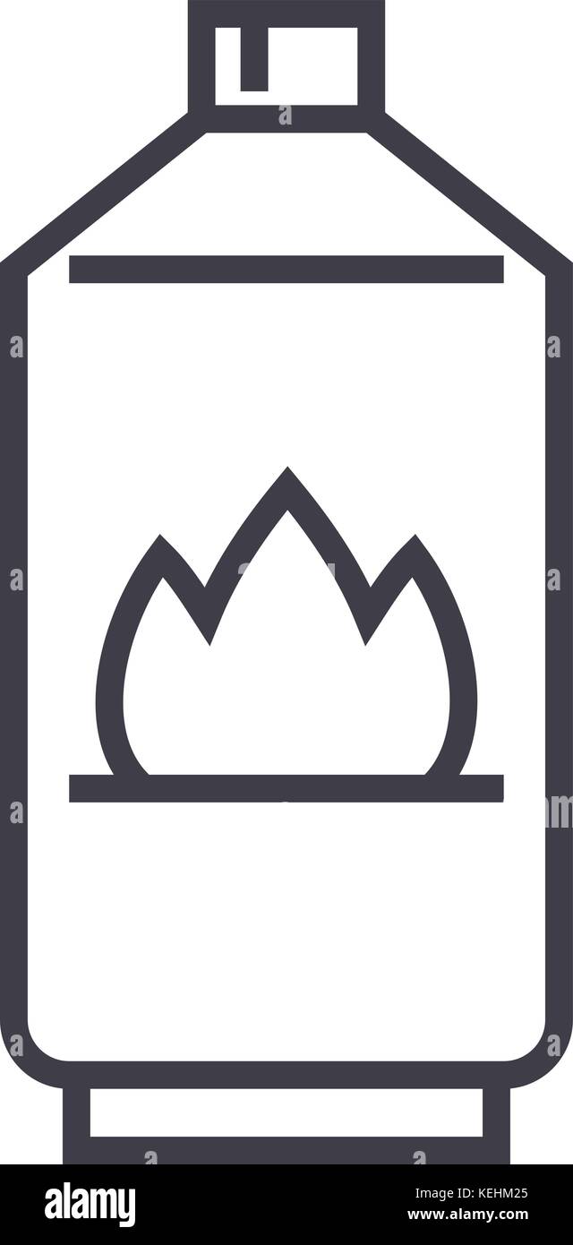 gas vector line icon, sign, illustration on background, editable ...