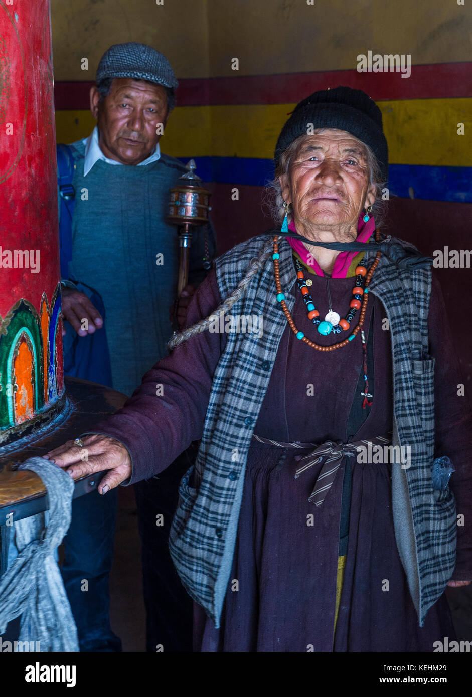 Portraite of Ladakhi woman during the Ladakh Festival in Leh India ...